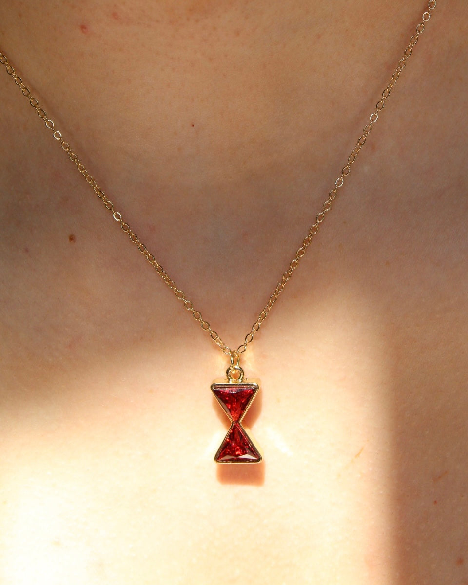 *PRE ORDER* Natasha Red Hourglass necklace – Cosmic Aether Jewellery