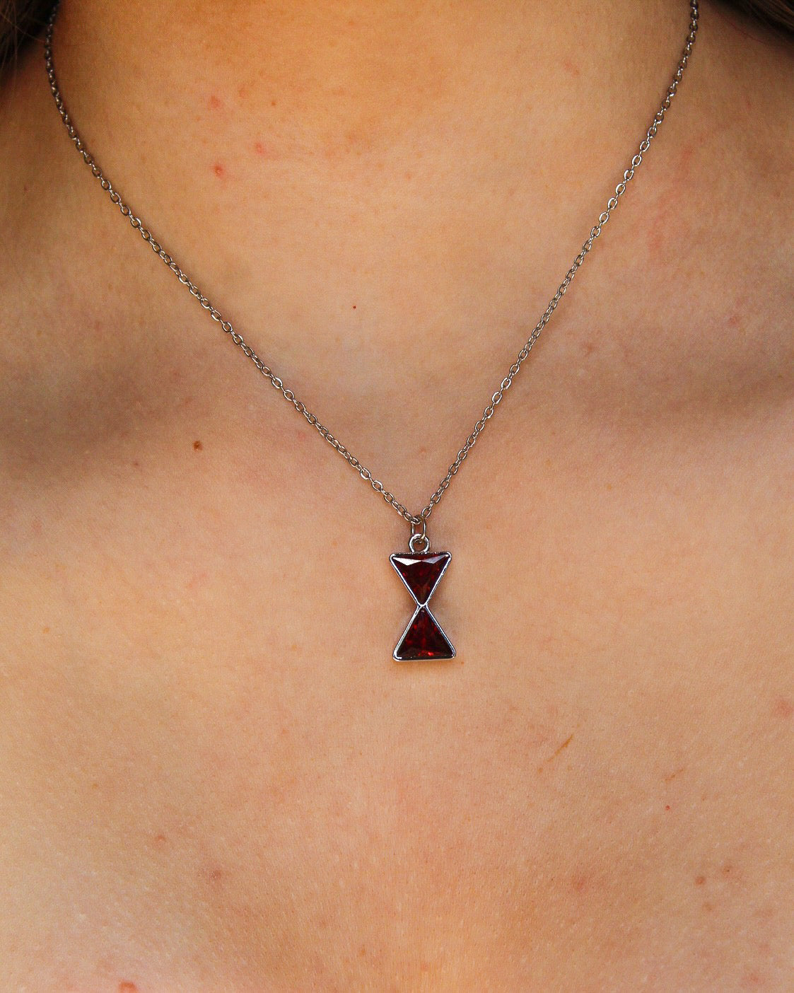 *PRE ORDER* Natasha Red Hourglass necklace – Cosmic Aether Jewellery