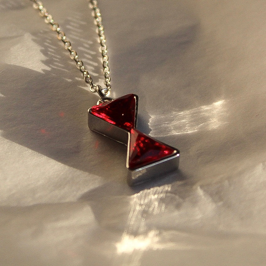 *PRE ORDER* Natasha Red Hourglass necklace – Cosmic Aether Jewellery