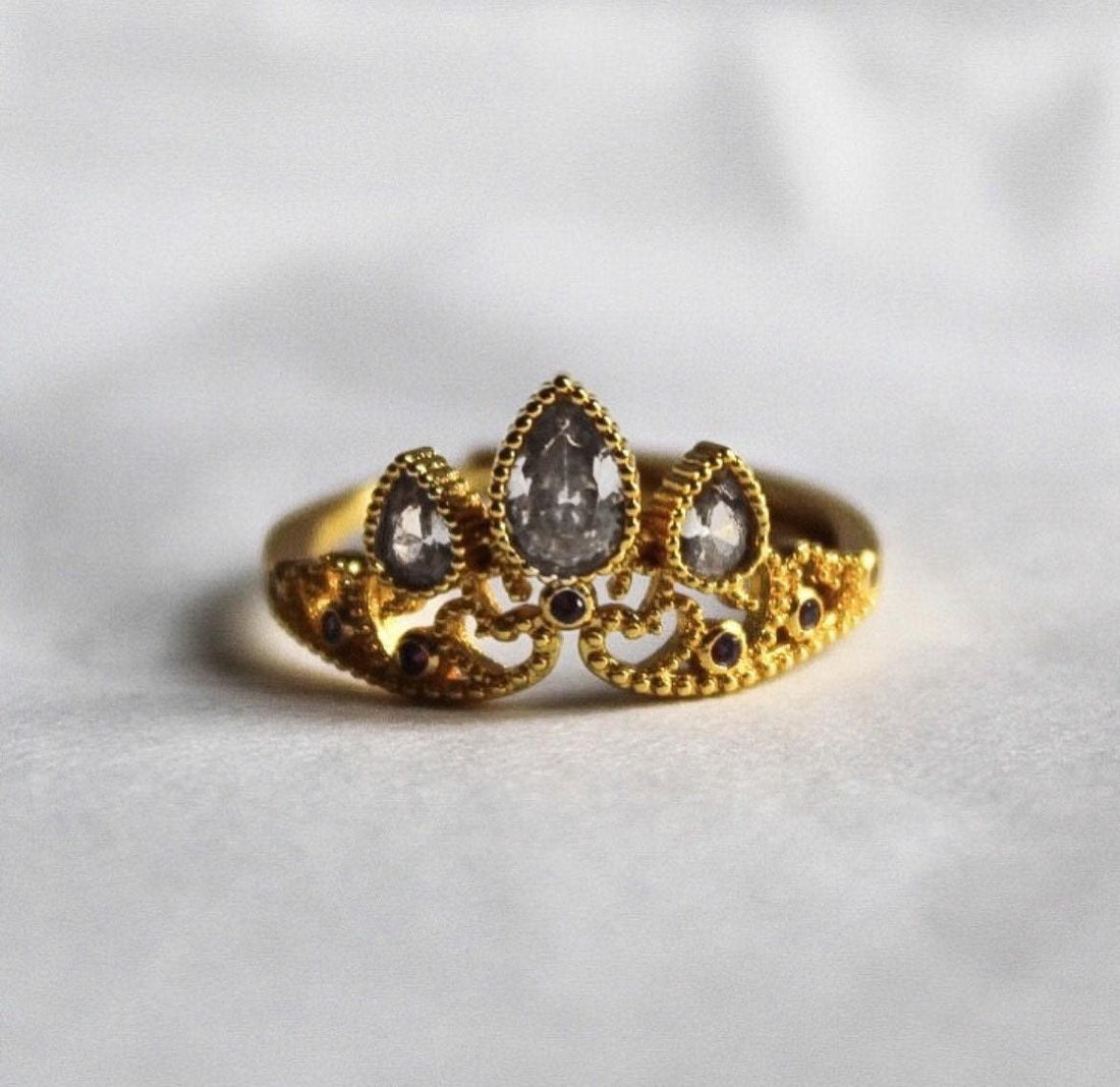 Rapunzel crown INSPIRED ring – Cosmic Aether Jewellery